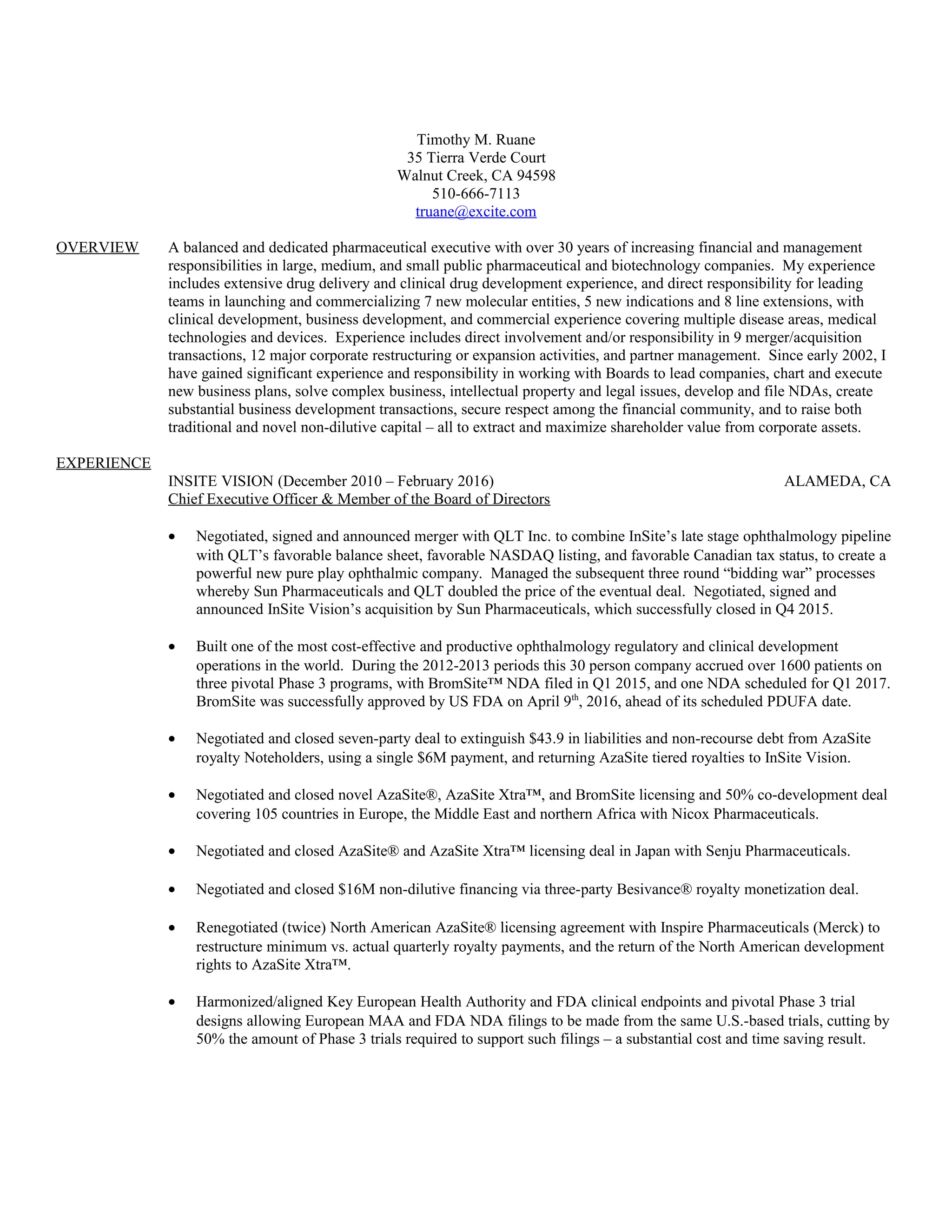 TMR Resume - 2016 | DOC