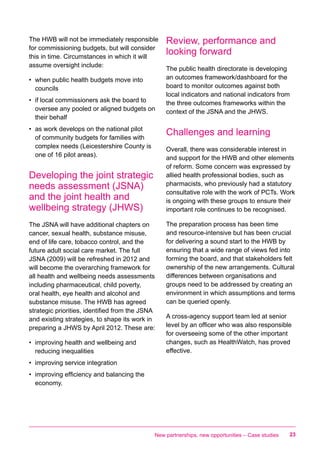 New partnerships new opportunities - setting up and running health and ...