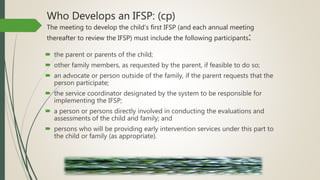 Writing an Individual Family Service Plan for your | PPTX