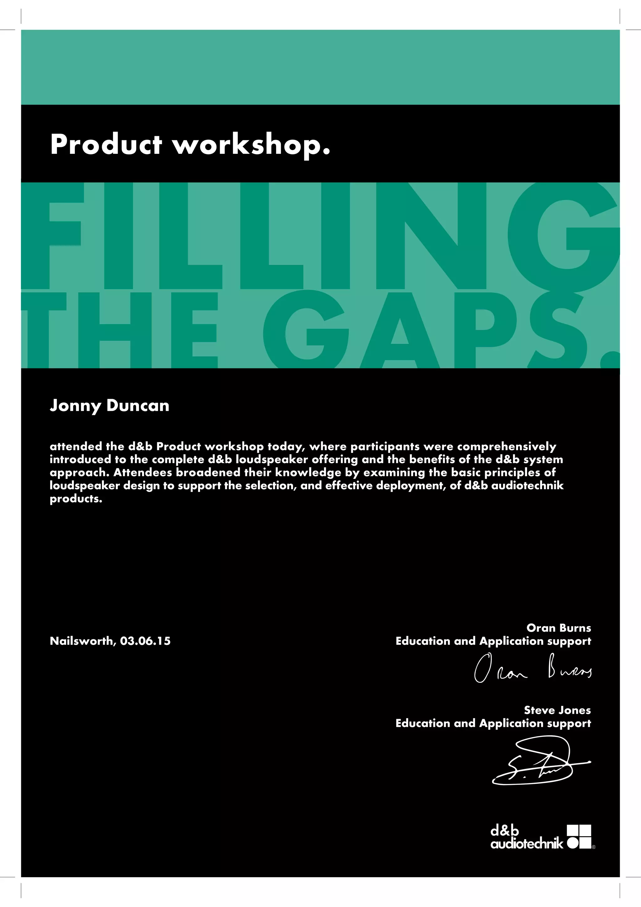 d&b audiotechnik Product Workshop | PDF