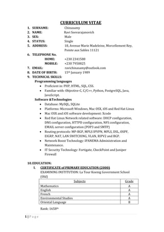CURRICULUM VITAE | PDF