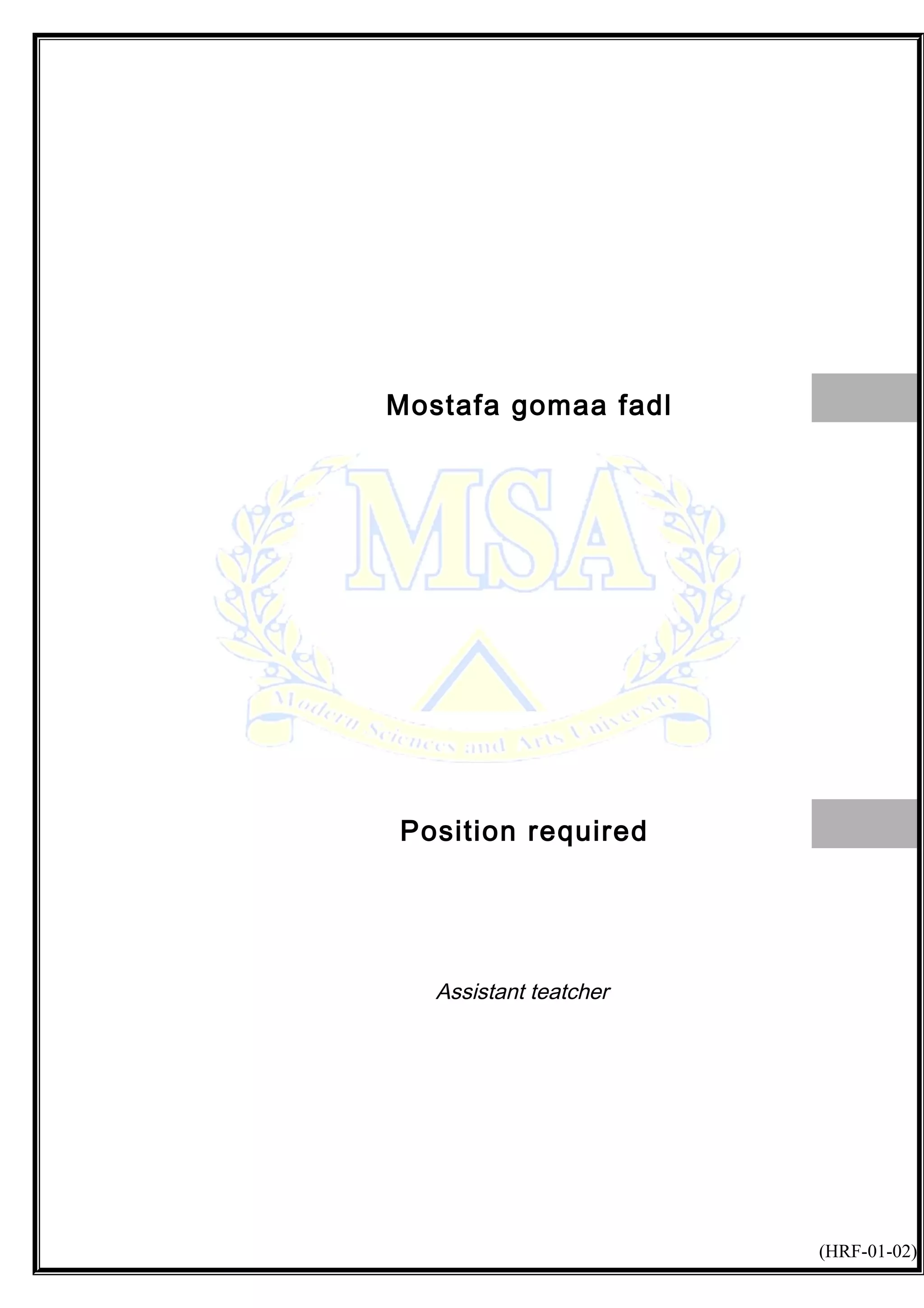 MSA-University-CV-Rec | DOC