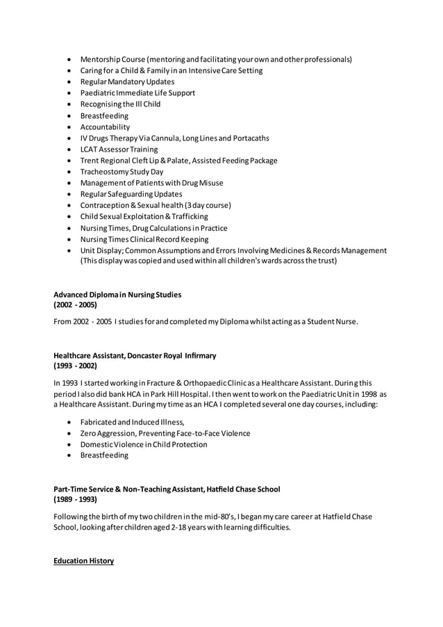 Sharon Gostling CV | PDF