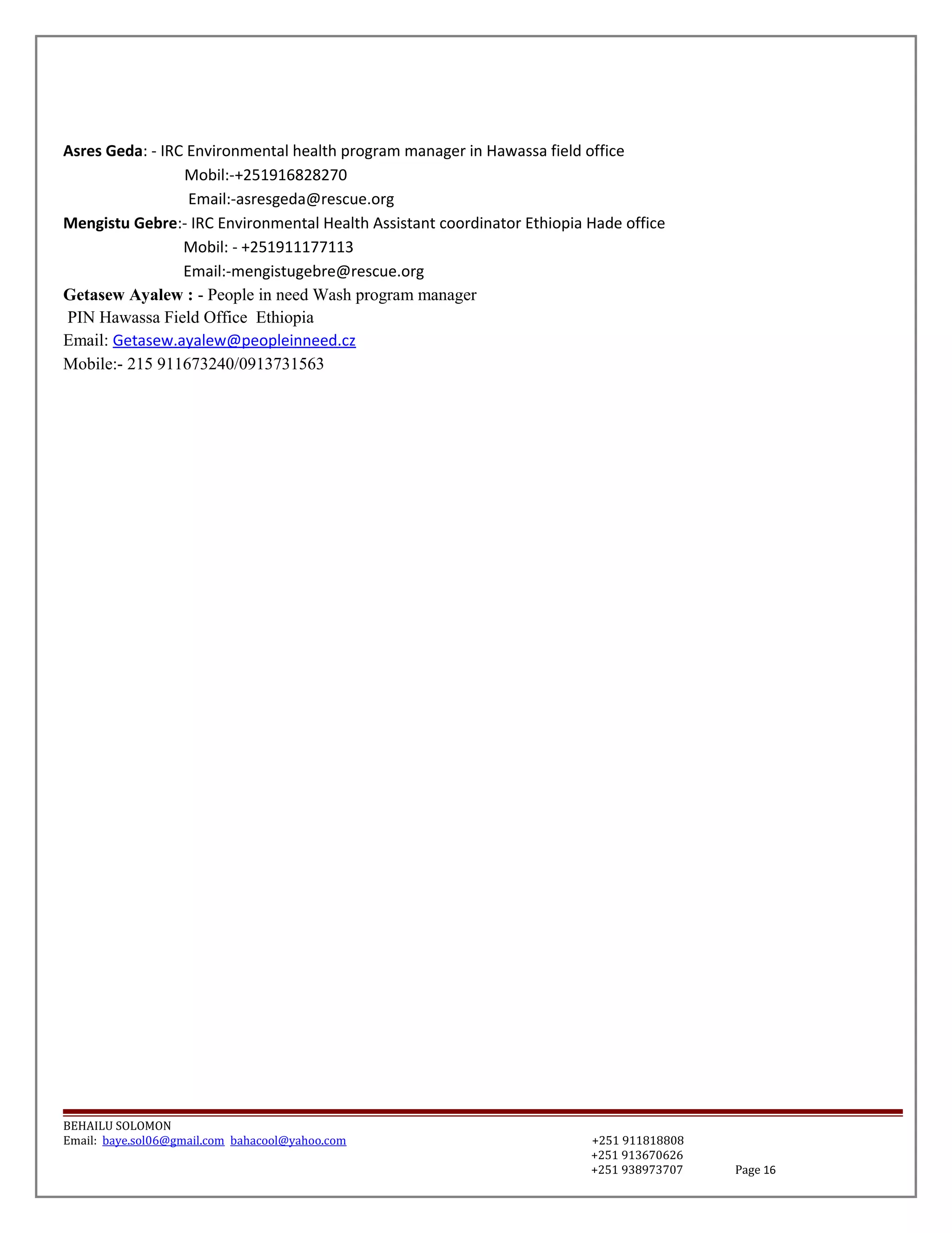 Behailu Solomon updated cv | DOC