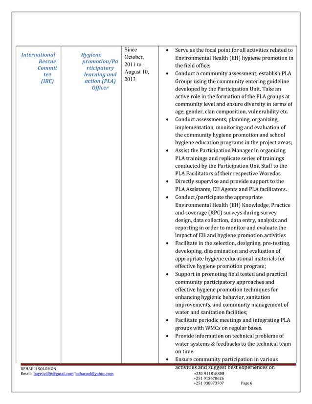 Behailu Solomon updated cv | PDF