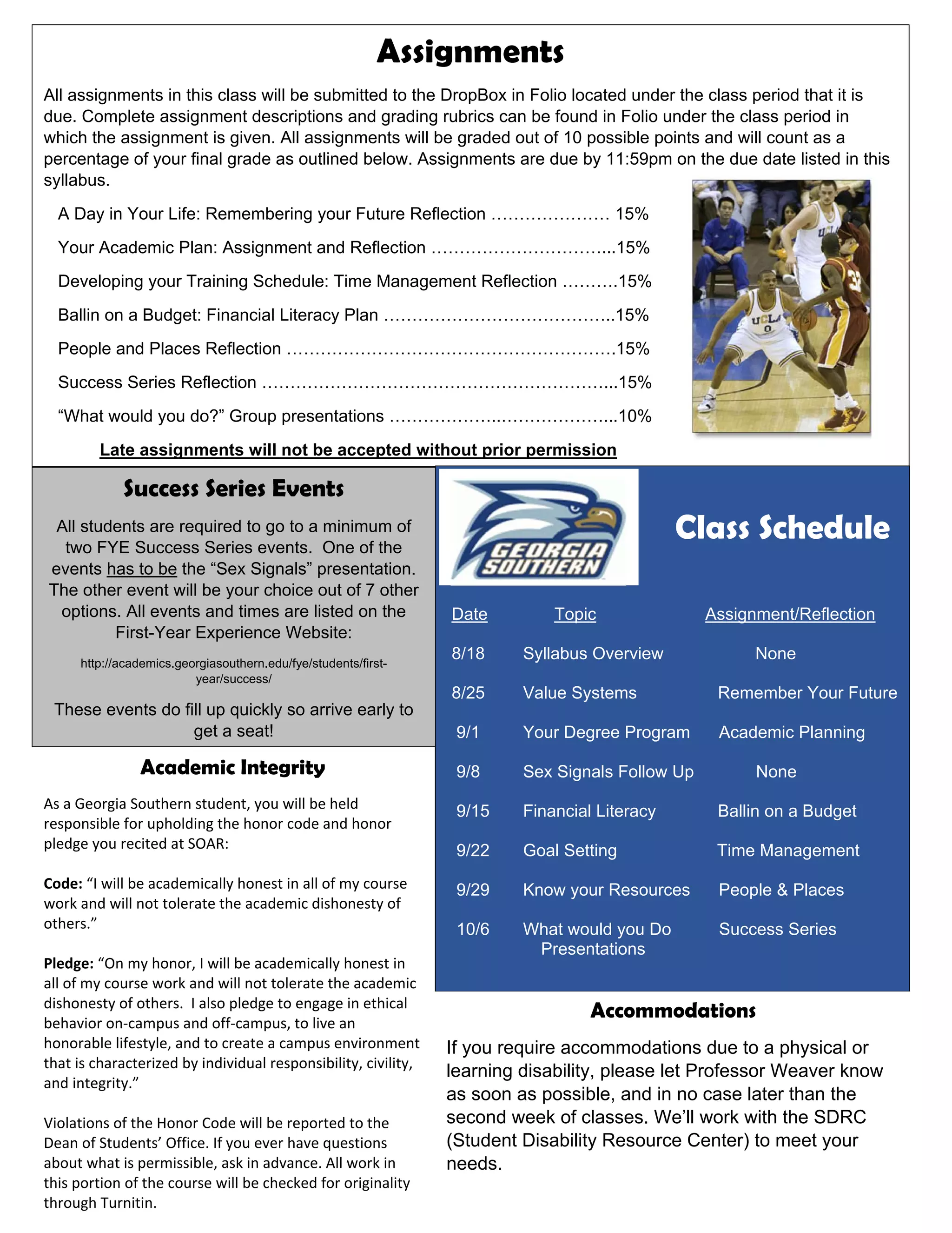 FYE 1220 Extended Orientation Syllabus | PDF