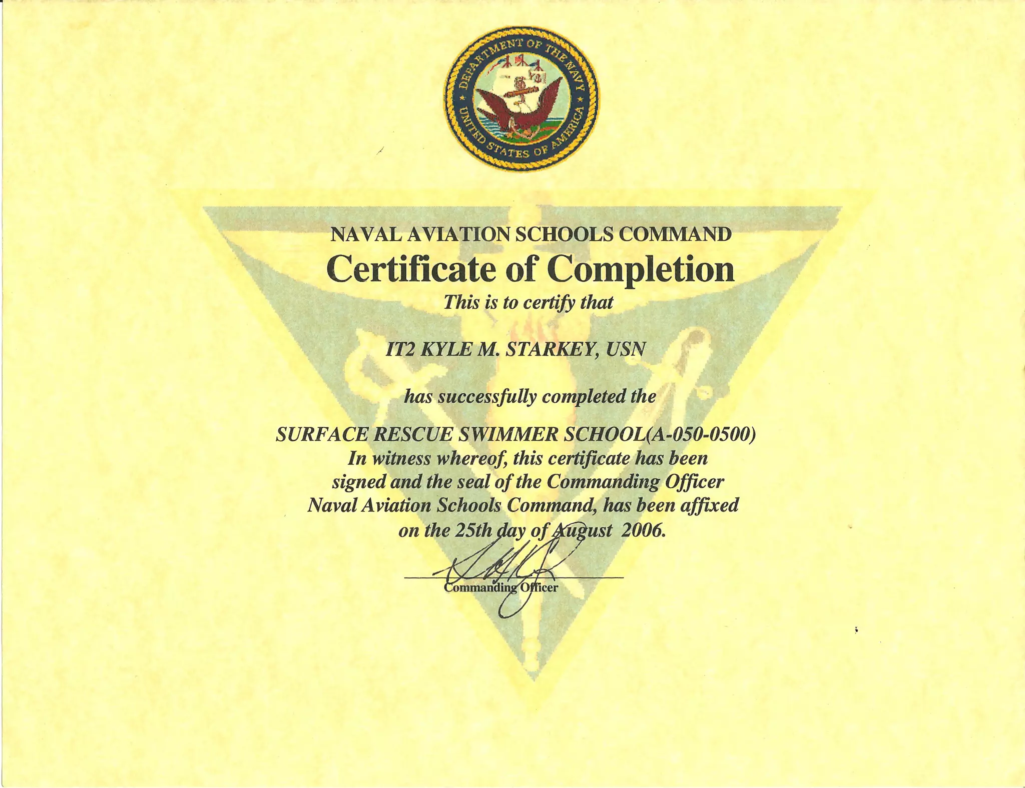 SAR Certificate - Kyle Starkey | PDF