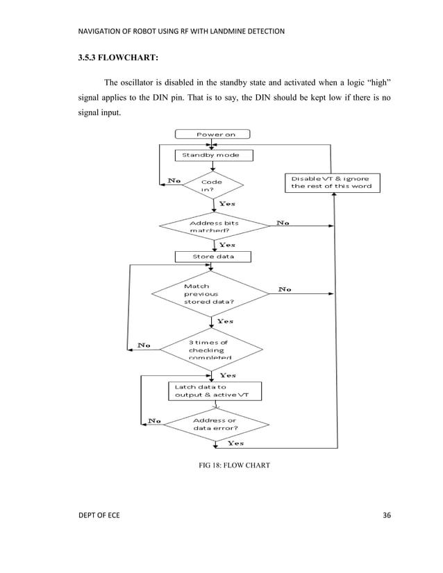 Navigation of Robot Vehicle using RF with Landmine Detection | PDF