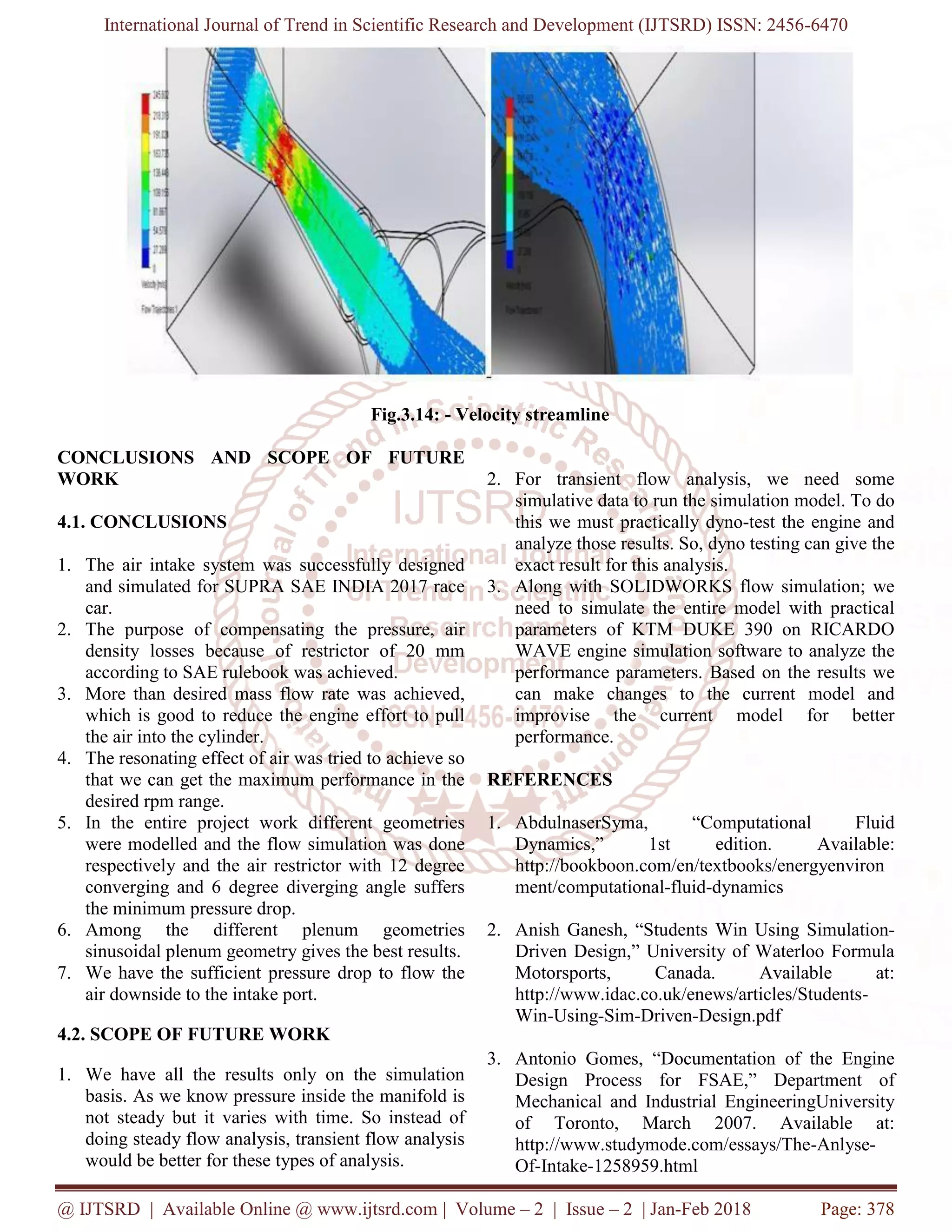 Design and Analysis of Air Intake System for Single Cylinder Engine | PDF