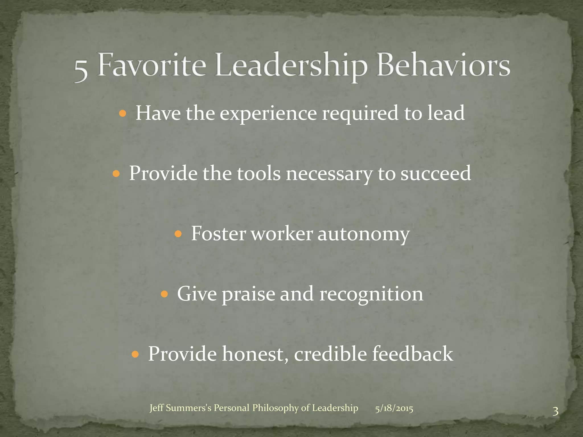 Philosophy of Leadership | PPTX