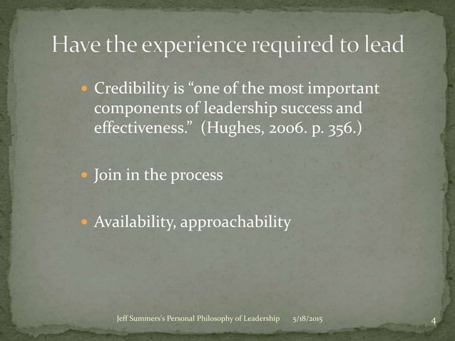 Philosophy of Leadership | PPTX | Business | Business and Finance