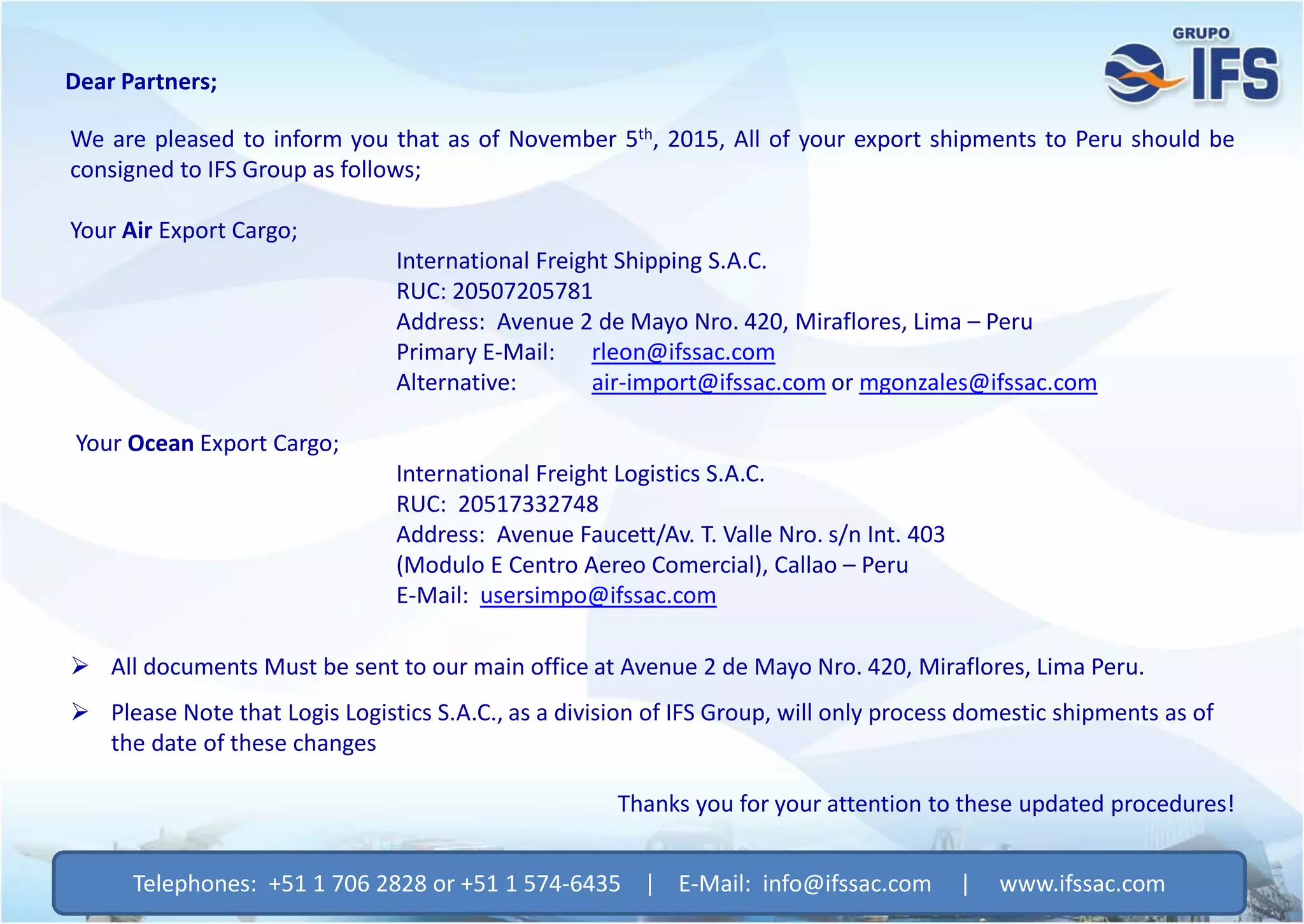 IFS Group Master Company Presentation_November 2015 | PDF
