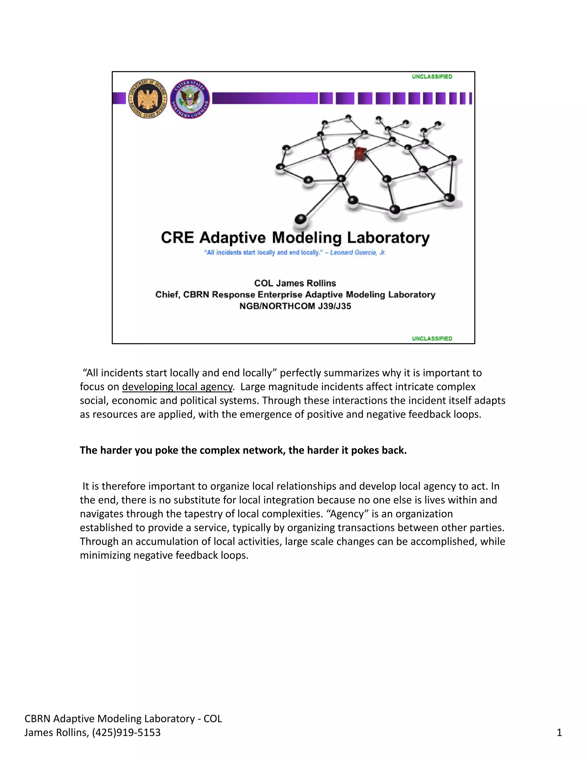 CRE Adaptive Modeling Laboratory - NEXT STEP | PDF