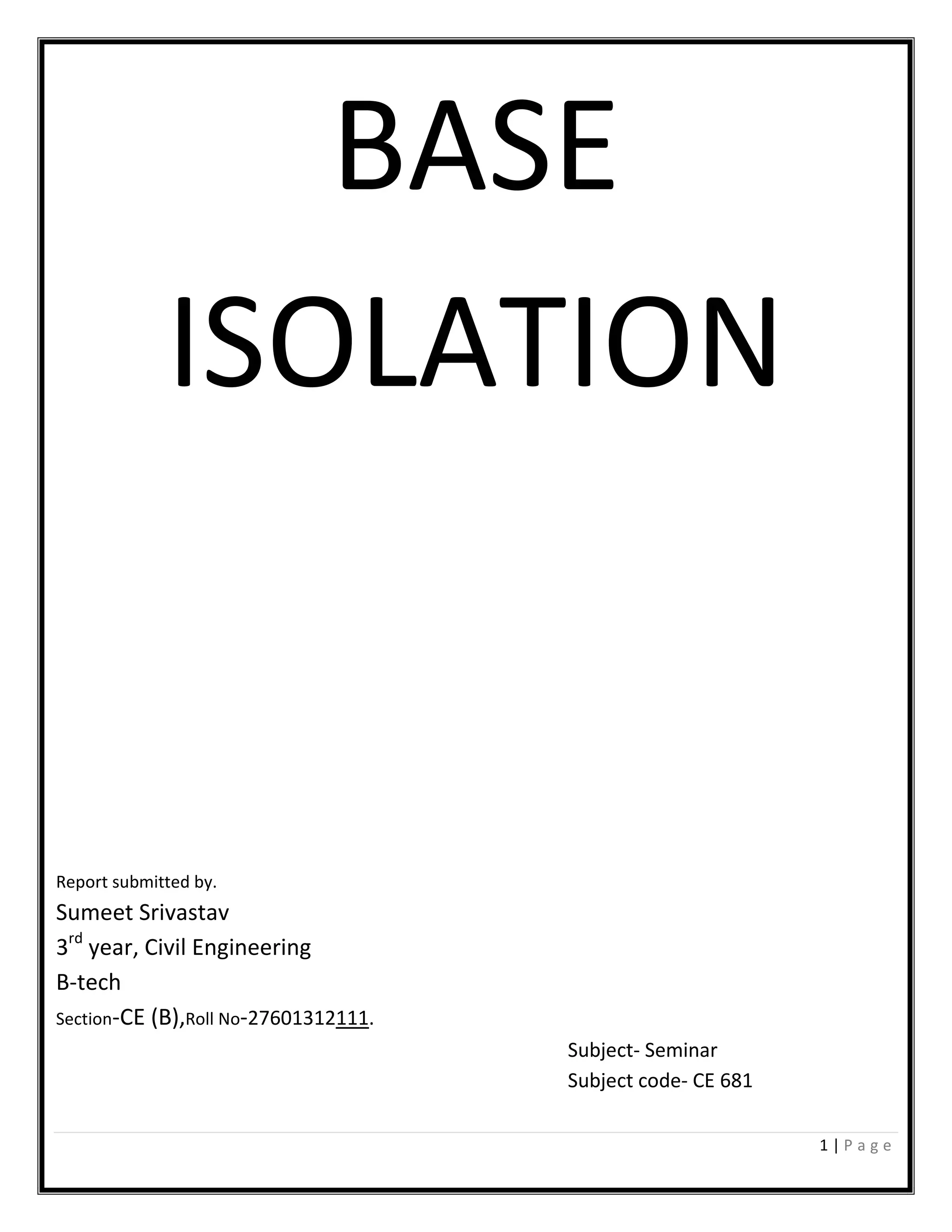 Microsoft Word - BASE ISOLATION | PDF