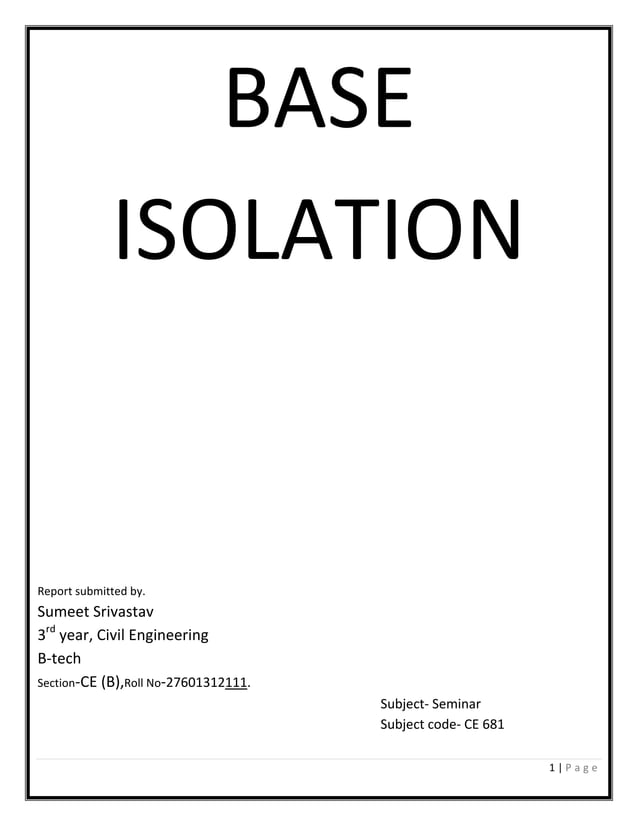 Microsoft Word - BASE ISOLATION | PDF