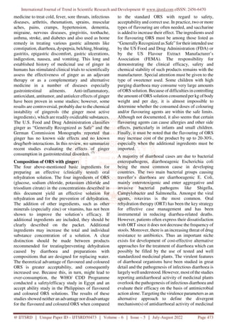 Electrolyte Therapy using Herbal Extract of Ginger as Antidiarrheal Treatment | PDF