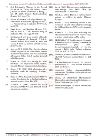 Electrolyte Therapy using Herbal Extract of Ginger as Antidiarrheal ...