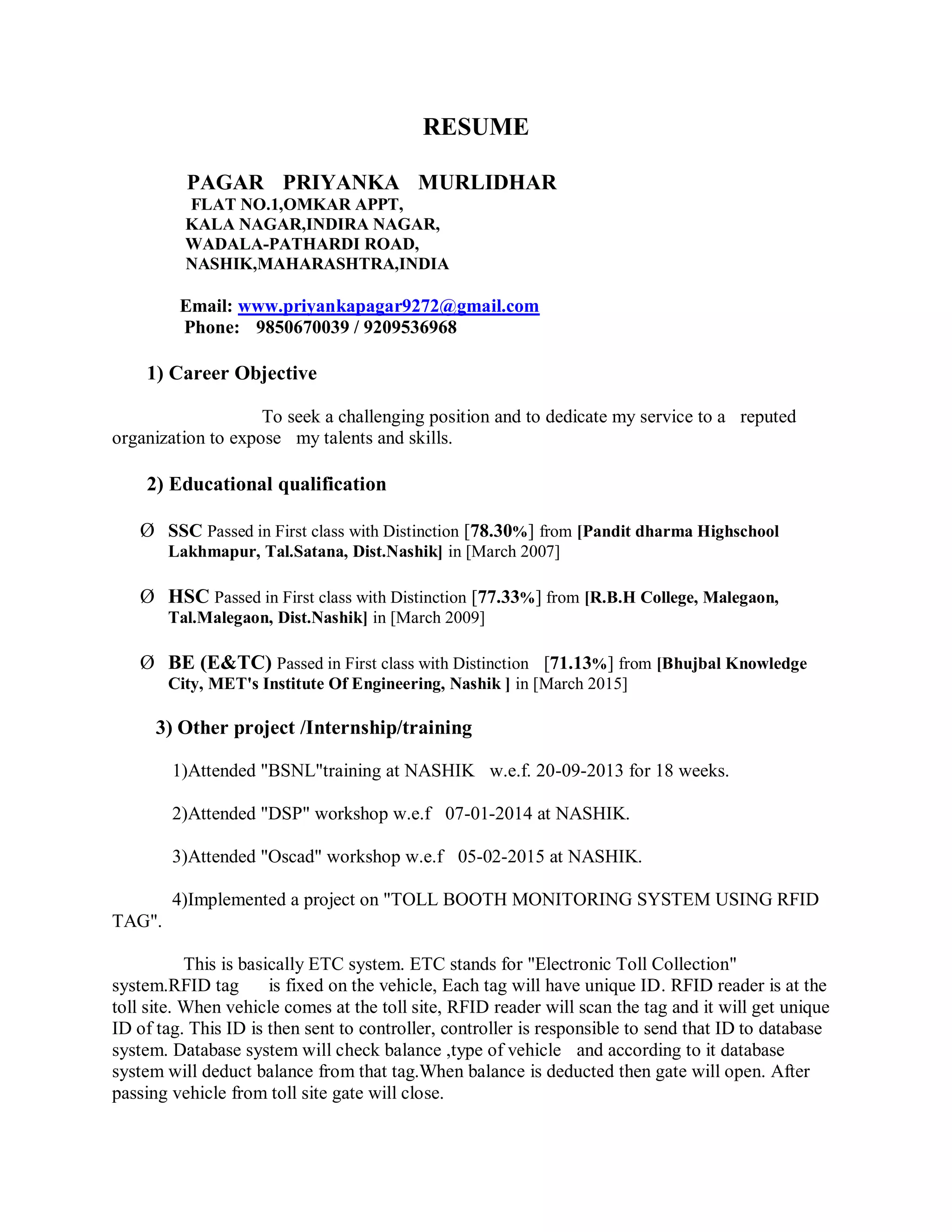 priyanka resume | PDF