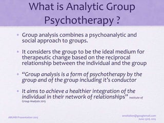 Group analytic poster presentation final | PPT