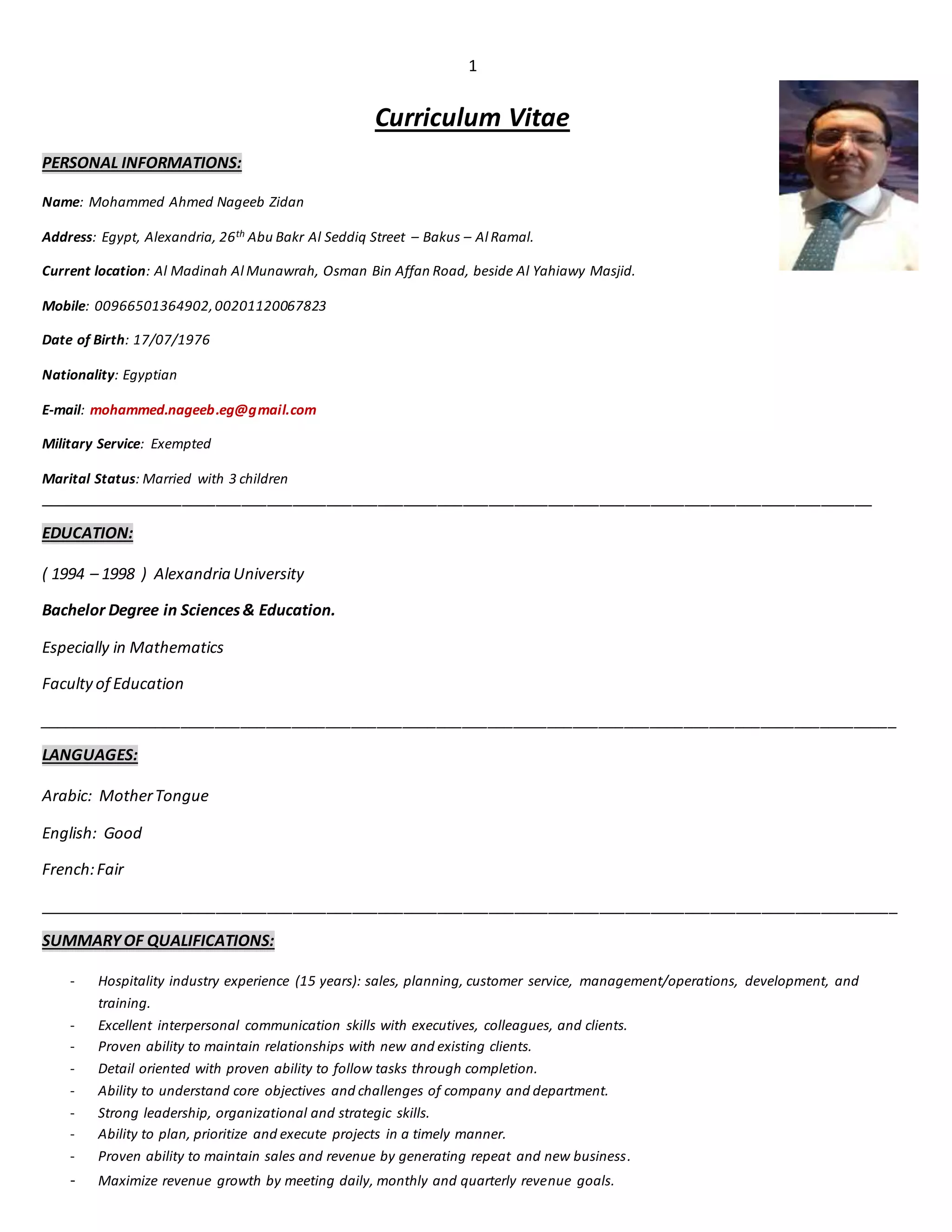 Mohammed Nageeb C.V. - Updated | DOCX