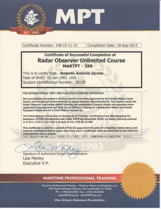 Radar-Certificate-MPT- | PDF