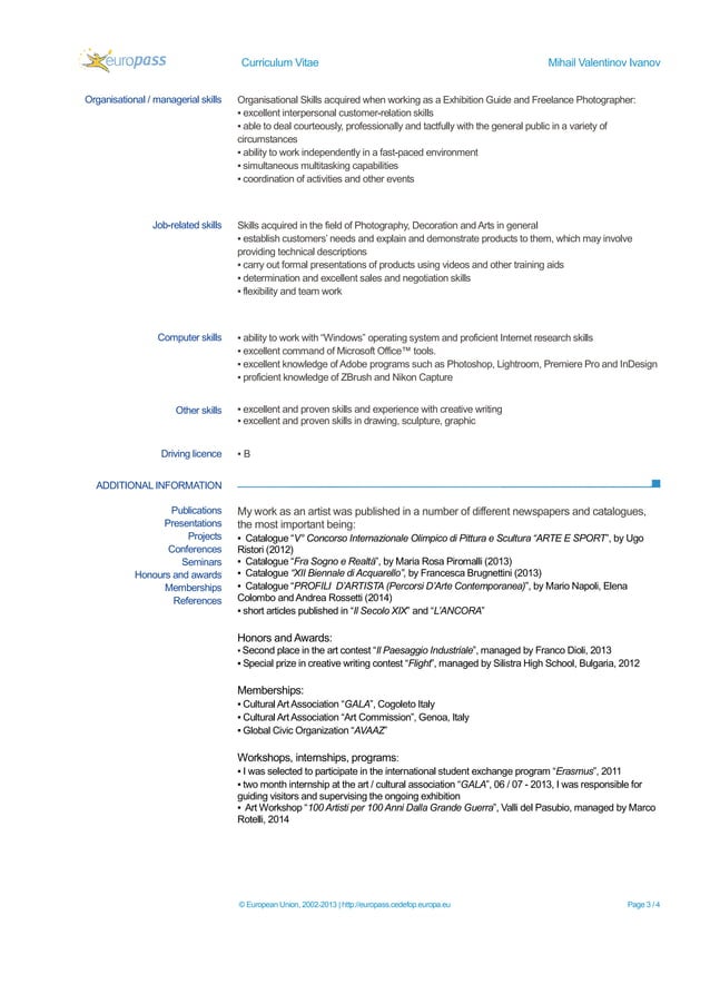 Mihail Ivanov CV (English) | PDF | Design | Fine Art