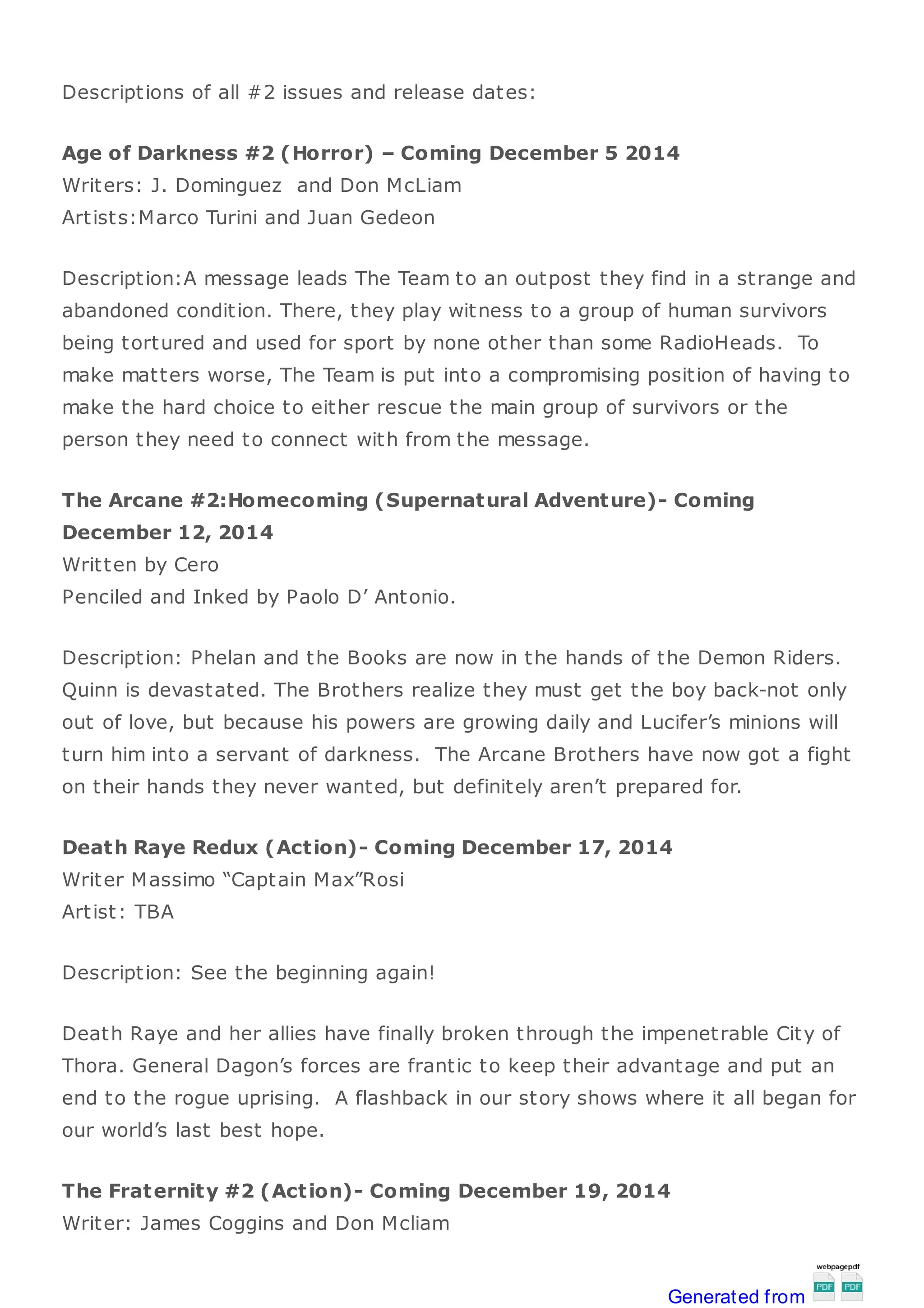 Titanium Comics Rises for Round 2 | PDF