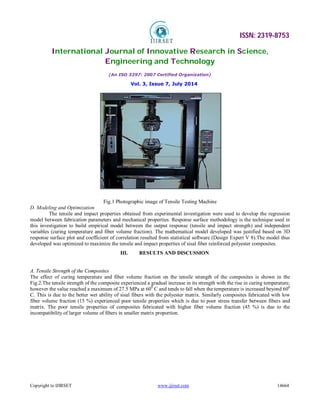 Influence of Curing Temperature and Fiber Volume Fraction on the Mechanical Properties of Sisal ...