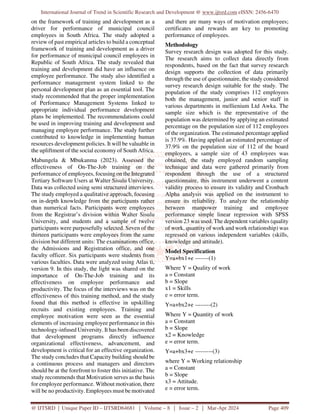 Manpower Training and Employee Performance in Mellienium Ltdawka, Anambra State | PDF