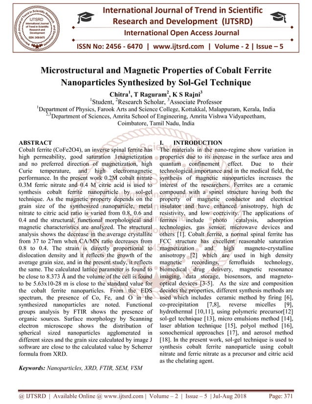 Microstructural and Magnetic Properties of Cobalt Ferrite Nanoparticles ...