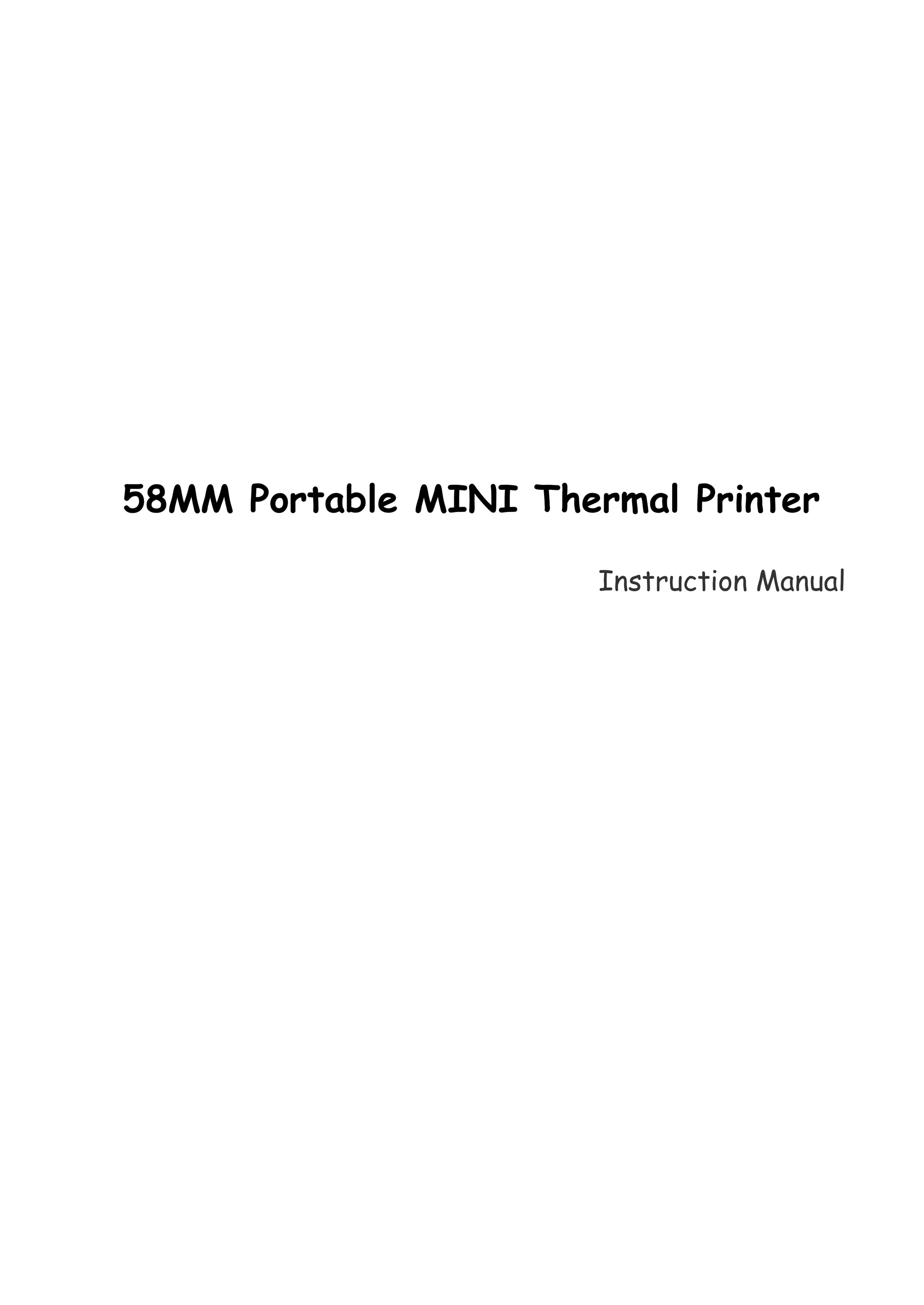 58 mm mini portable thermal printer instruction manual | PDF