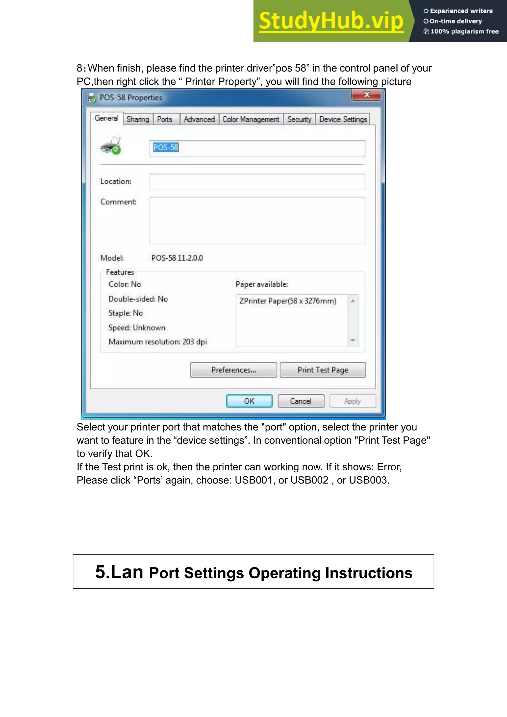 58Mm Thermal Receipt Printer -Operating Manual | PDF