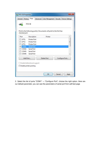 58 mm thermal reciept printer operating manual | PDF
