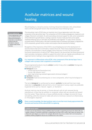 Acellular Matrices for the Treatment of Wounds | PDF | Foot Health ...