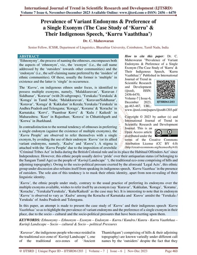Prevalence of Variant Endonyms and Preference of a Single Exonym The ...
