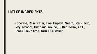 Anti-acne Cream ppt...Sakshi Sachin Kumawat | PPTX