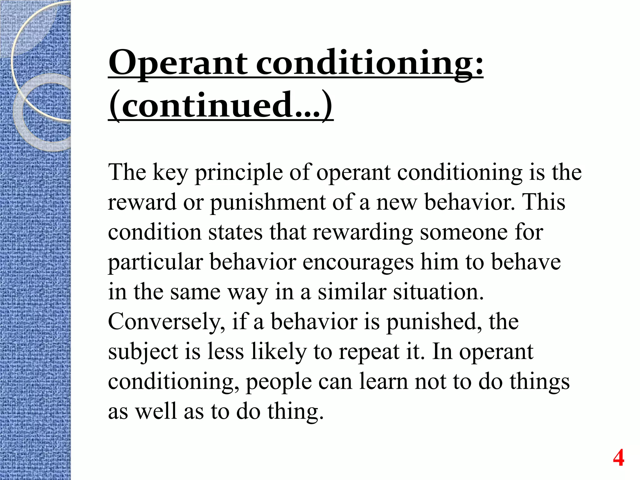 Theories of Learning (Operant Conditioning) | PPT