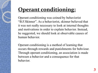 Theories of Learning (Operant Conditioning) | PPT