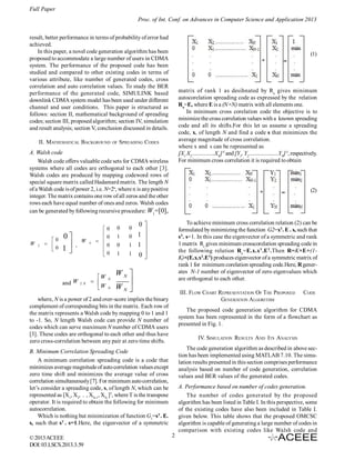 Generation of Orthogonal Minimum Correlation Spreading Code for CDMA System | PDF