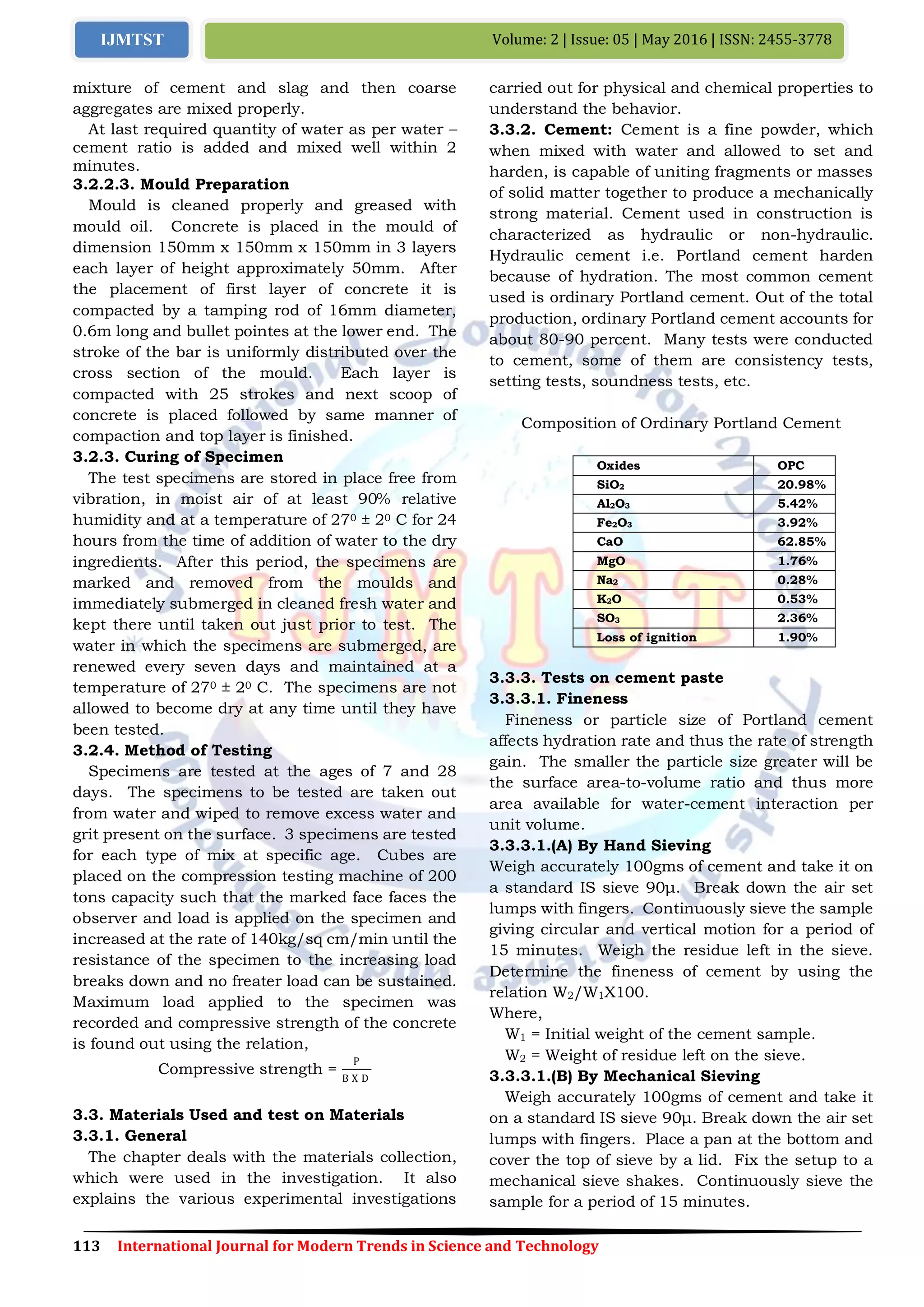 Partial Replacement of Cement to Concrete by Marble Dust Powder | PDF