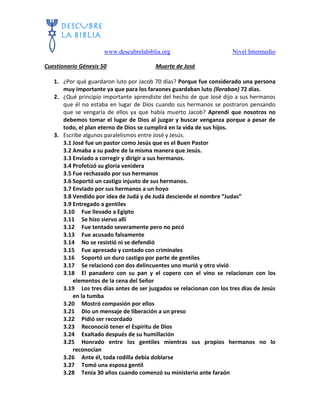 59. cuestionario génesis 50 muerte de josé | PDF