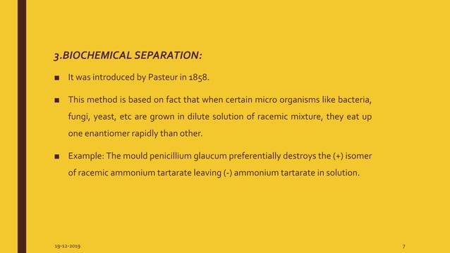 Enatiopure separation and stereo selective synthesis FOR PHARMACY ...