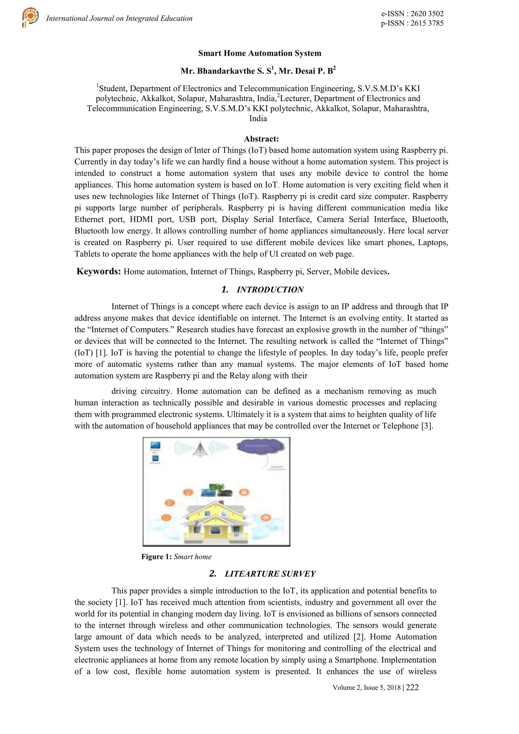 Smart Home Automation System | PDF