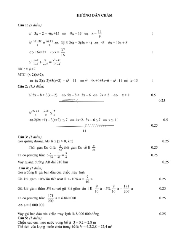 Đề Thi HK2 Toán 8 - THCS - THPT Hai Bà Trưng | PDF