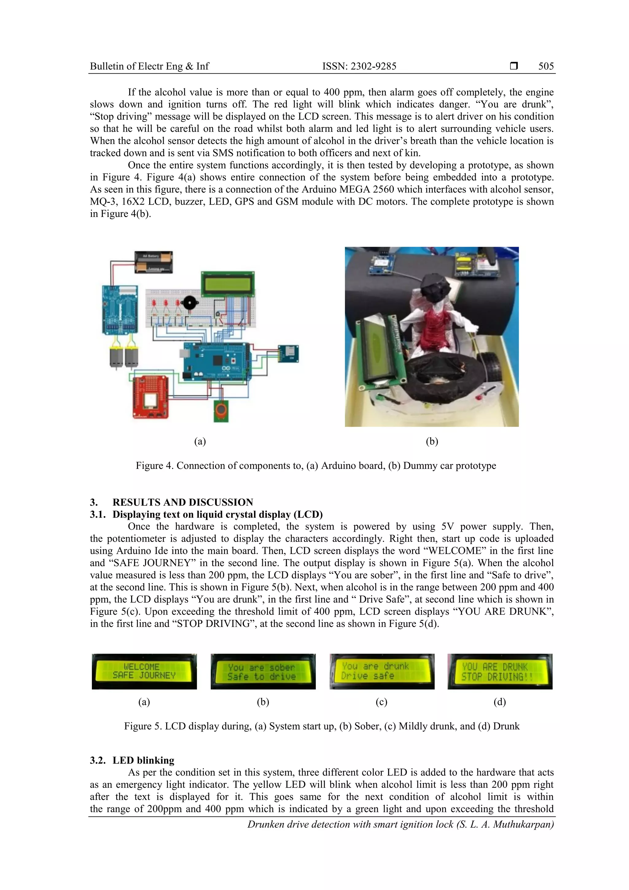 Drunken drive detection with smart ignition lock | PDF