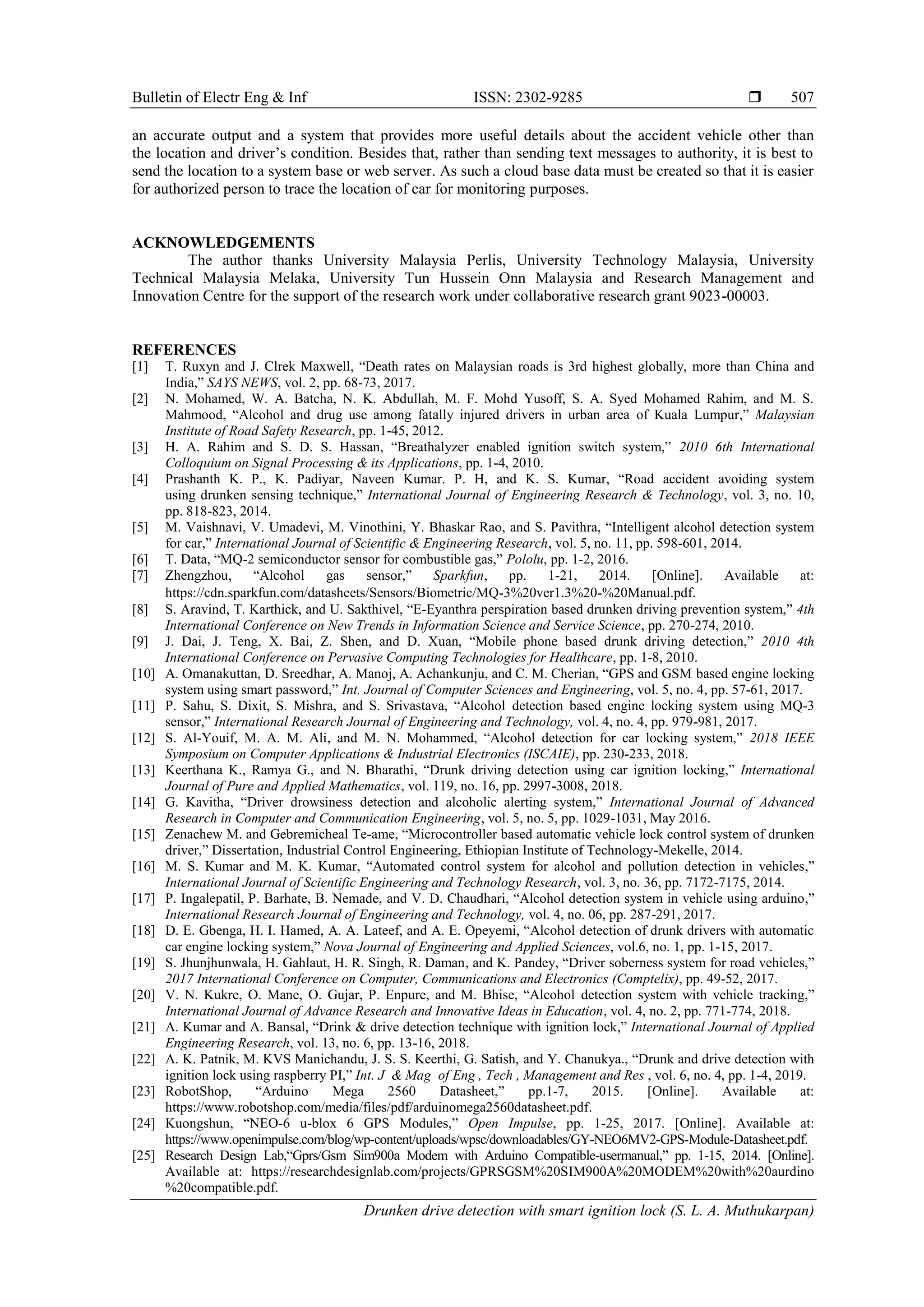 Drunken drive detection with smart ignition lock | PDF