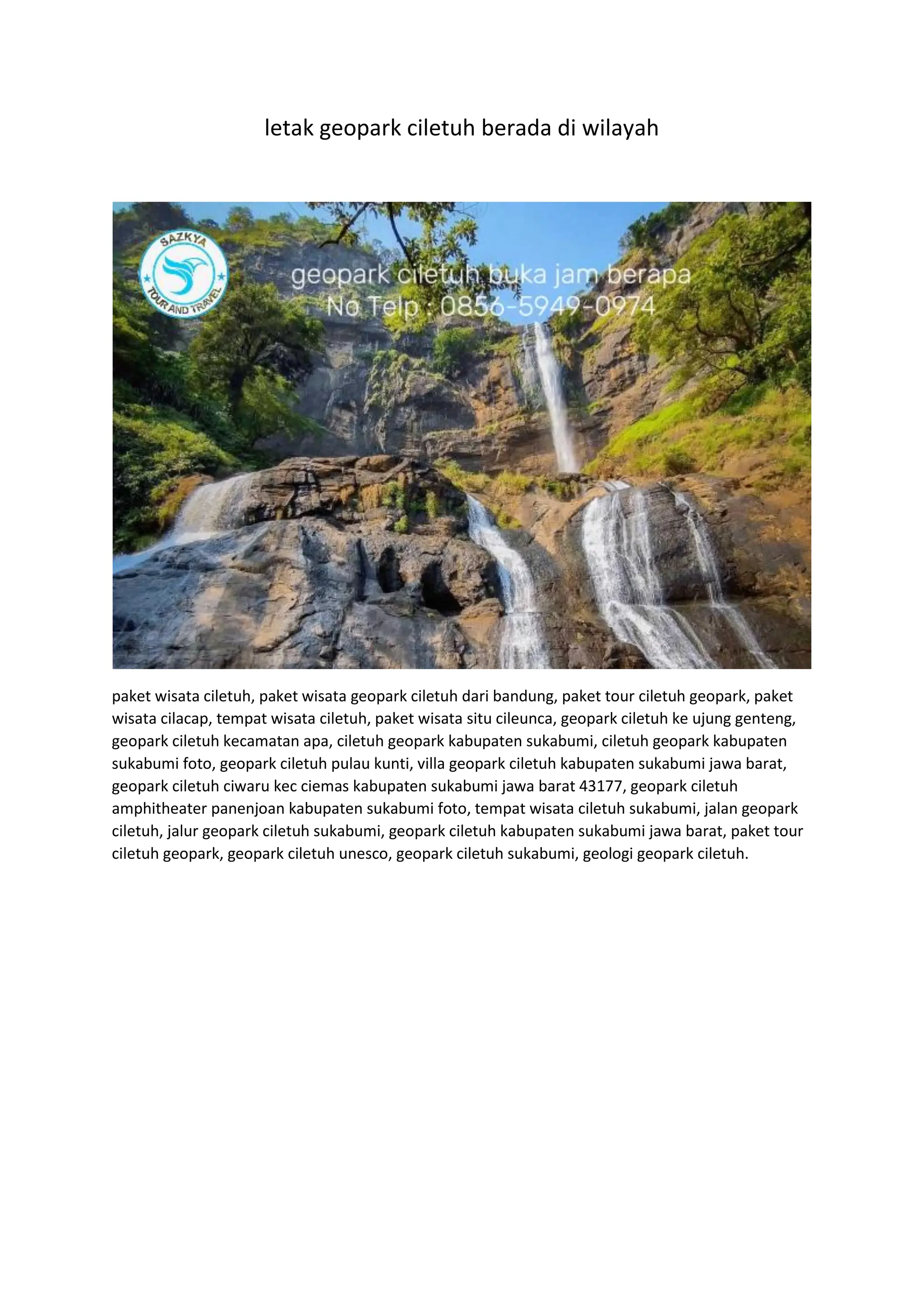 letak geopark ci letuh berada di wilayah | PDF