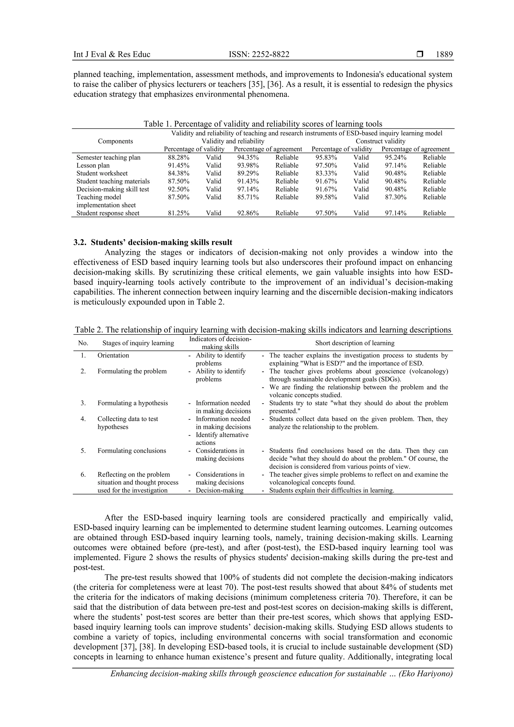 Enhancing decision-making skills through geoscience education for sustainable development | PDF