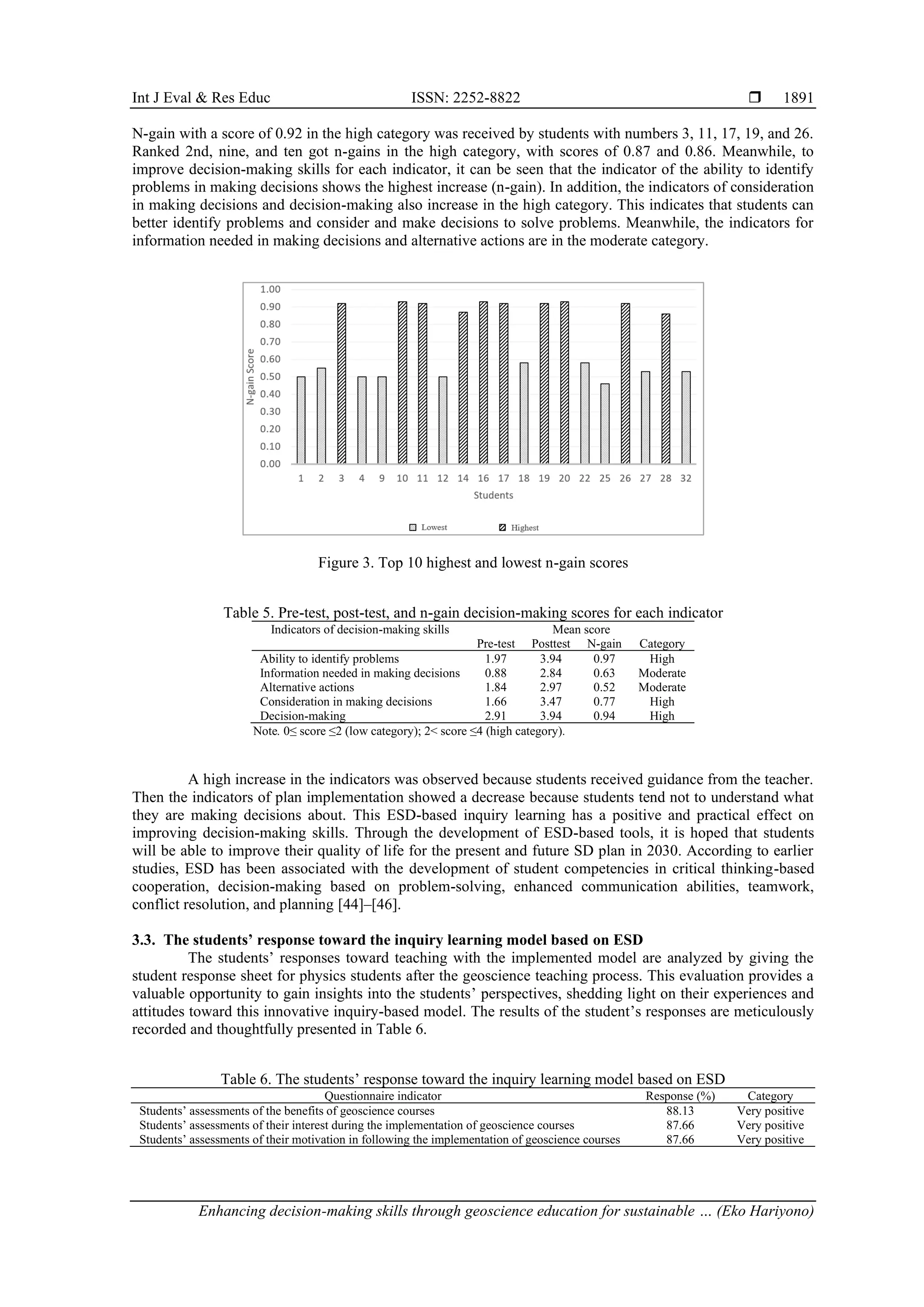 Enhancing decision-making skills through geoscience education for sustainable development | PDF