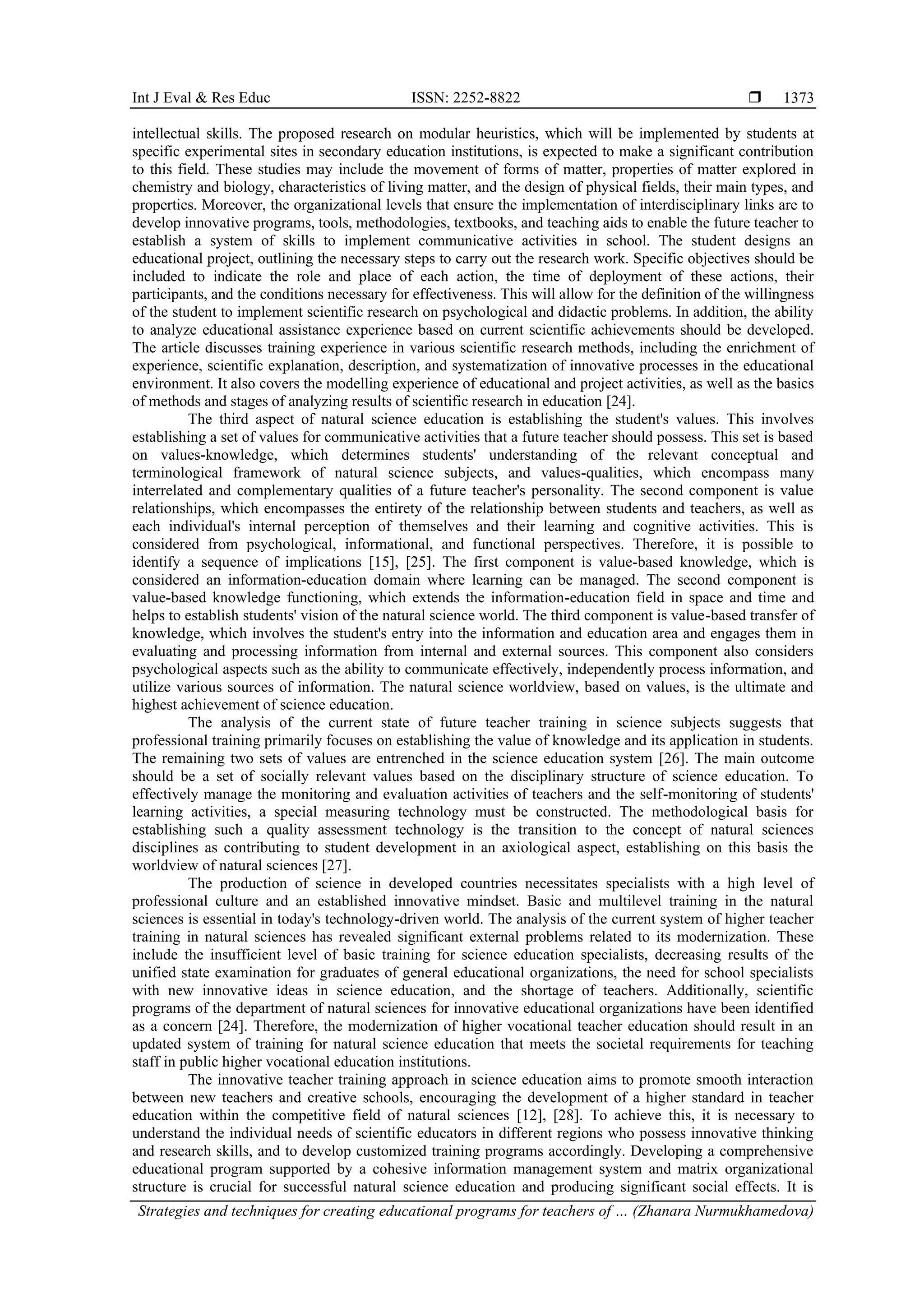 Strategies and techniques for creating educational programs for ...